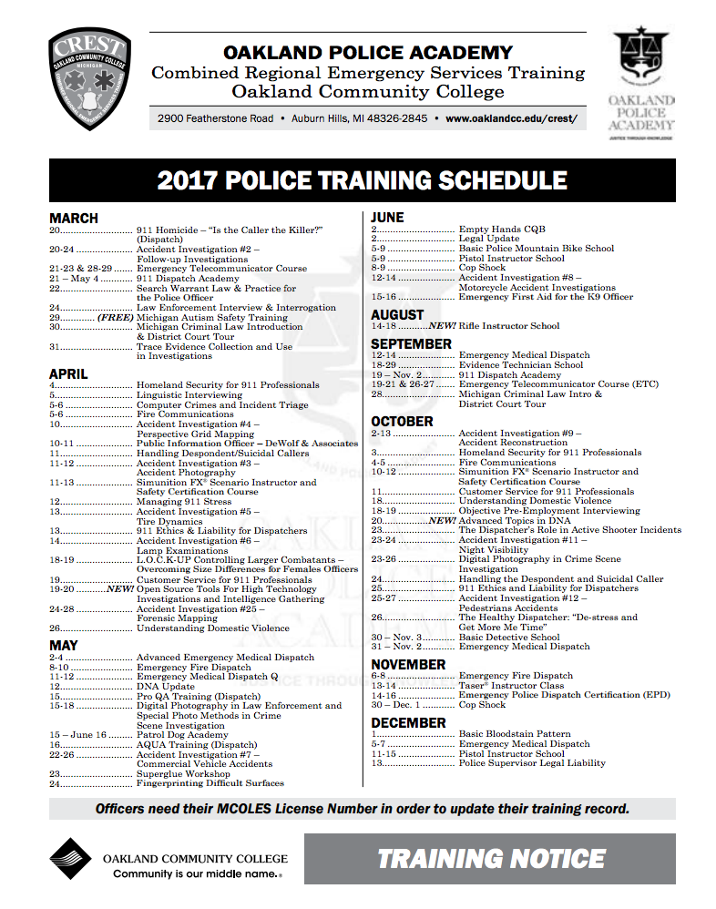 Oakland Police Academy Training Bulletin Oakland Police Academy Training Bulletin